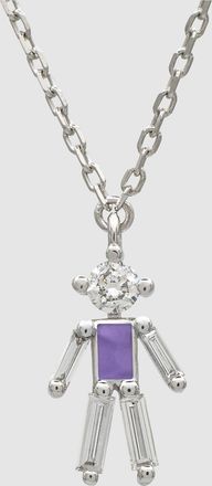 Little Ones Paris Collier Pendentif Gar&ccedil;on Argent Summer Lavender 45cm