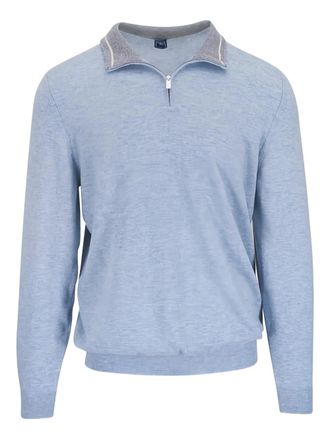 Fedeli Pullover mit Rei&szlig;verschluss - Blau