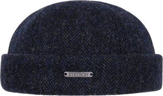 Stetson Bonnet Docker Lavoy Herringbone Wool Homme - Made in The EU Casquette Style pour lhiver avec Revers, Bonnets Docker, Doublure Hiver Automne-Hiver - XL