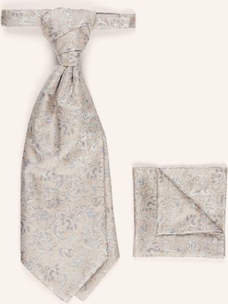 Wilvorst Wilvorst Set: Plastron Und Einstecktuch beige