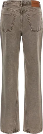 Rotate Straight-Leg Denim Jeans - Taupe