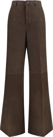 Rick Owens Geth Weite Wildlederhose - - Trousers - Damen - Gr&uuml;n - W27