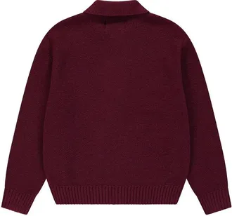 Arte Logo-Embroidered Knit Cardigan - Red