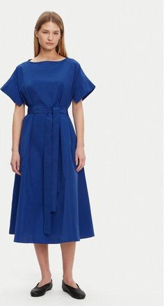 Max Mara Kleid f&uuml;r den Alltag Finish 2515221032 Blau Regular Fit