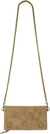 Springfield Damen Fake Suede Shoulder Bag with Stars Tasche aus Wildleder, braun