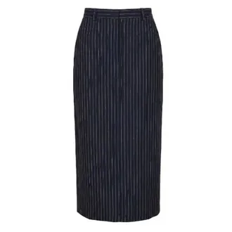 Pinko Pinko, Femme, Jupes, Bleu, Taille: 40 FR Jupe Midi &agrave; Rayures Tennis