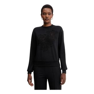 Ermanno Scervino Sweatshirt mit Spitzenapplikation - - Sweatshirts & Hoodies - Damen - Schwarzk - S