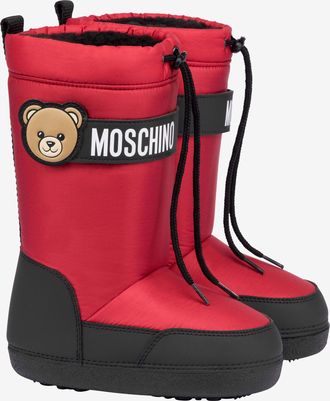 Moschino Moschino Teddybär Schneestiefel aus Nylon - Rot