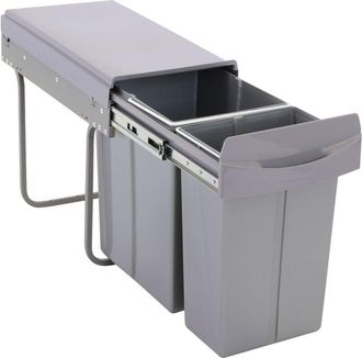 SVITA EMCombo30 Poubelle encastrable 30L (10L+20L) 2 compartiments avec couvercle syst&egrave;me de s&eacute;paration des d&eacute;chets - Svita
