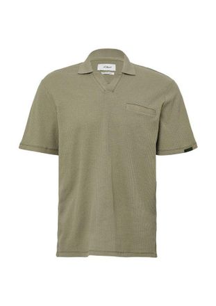 s.Oliver Kurzarmshirt Polo-Shirt Poloshirt aus Leinenmix mit Brusttasche