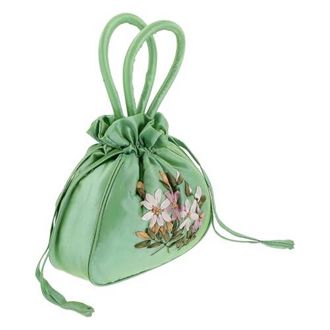 Frcolor Paquet &agrave; Main Brod&eacute; Fleuri avec Cordon Petit Paquet &agrave; Main en Velours Polyester Pochette Femme pour Mariage et Usage Quotidien &agrave; Poign&eacute;e Sup&eacute;rieure Fl