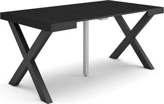 Skraut Home | Ausziehbarertisch | Multifunktionaler ausziehbarer | 160 | F&uuml;r 8 G&auml;ste | Massivholz Beine | Moderner Stil | Schwarz