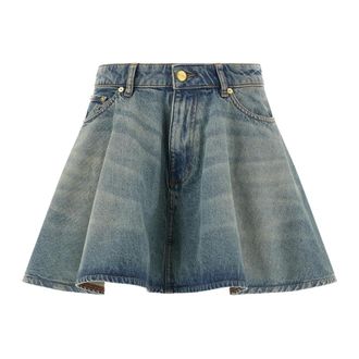 Ganni Femme, Jupes, Bleu, Taille: 38 FR Tint Rigid Denim Skirt