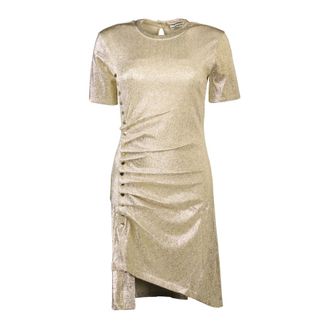 Paco Rabanne Femme, Robes, Jaune, Taille: 42 FR Robe Lurex Drap&eacute;e