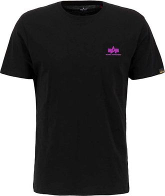 Alpha Industries Basic T Small Logo T-Shirt für Herren Black/Magenta
