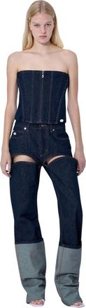 Jean Paul Gaultier Femme, Jeans, Bleu, Taille: W26 Jean Wide Leg Cut Out