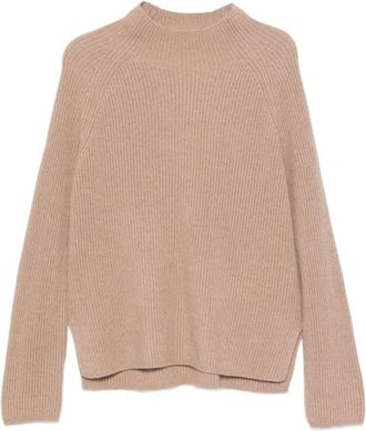 Max Mara Pull c&ocirc;tel&eacute; - Femme - Pulls - Brun - Taille: 44 FR