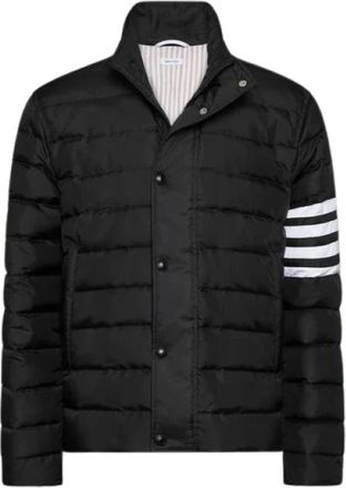 Thom Browne Homme, Vestes, Noir, Taille: XL Veste 4 Bar en Ripstop Brillant