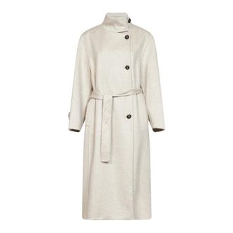 Brunello Cucinelli Femme, Manteaux, Beige, Taille: 40 FR Manteau Ceintur&eacute;