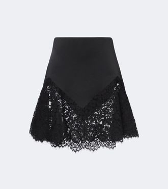 Stella McCartney Mini-jupe en satin &agrave; dentelle