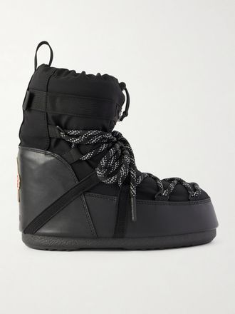 Moncler Apr&egrave;s-skis En Tissu Technique Et En Cuir Icon X Moon Boot - Noir