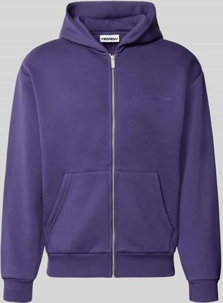 Review Relaxed Fit Sweatjacke aus Baumwoll-Mix mit Label-Detail