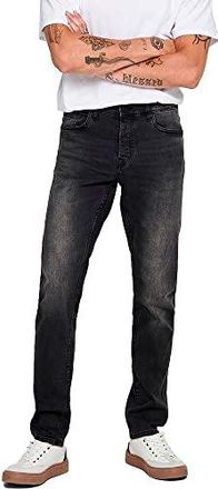 Only & Sons Onsloom Life DCC 0447 Noos Jean Coupe Slim pour Homme Noir d&eacute;lav&eacute;, Black Denim (22010447), 33W x 36L