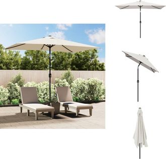 vidaXL Parasol 200 x 300 cm Blanc sable Rectangulaire - Voile Dombrage - Parasol De Jardin - Parasol Rectangulaire - Parasol Blanc - Parasol R&eacute;sistant Aux