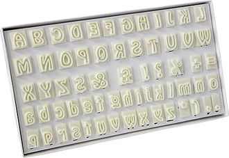 PME 106M001 Jem Alphabet-Ausstecher zum dekorieren von Zuckerarbeiten und Kuchen, Sortiment, Kunststoff, Ivory, 2 x 2 x 2 cm, 64-teilig