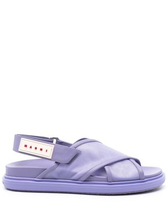 Marni short en r&eacute;sille &agrave; patch logo - Violet