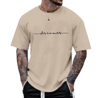 Minetom Oversized Tshirt Herren Rundhals Kurzarm Oberteil Weit Geschnittenes Longshirt Basic Vintage Clothes Gym T-Shirt Herren Oversize Fit Sweatshirt Top Lo