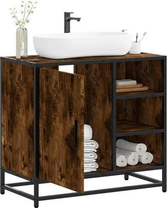 vidaXL Waschbeckenunterschrank Räuchereiche 65x33x60 cm Holzwerkstoff - Vidaxl