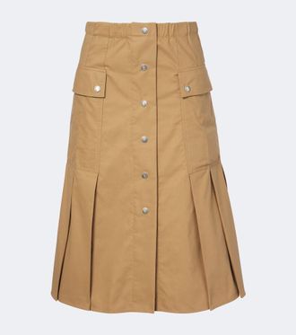 Moncler Jupe midi en coton m&eacute;lang&eacute;