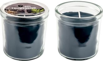 IKEA Ikea FRUKTSKOG 905.558.30-2 Schwarz-Türker-Duftkerzen im Glas, Vetiver & Geranie, je 40 Stunden - 2er Set, 905.558.30-2