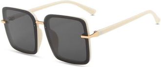 Generic Lunettes De Soleil Carr&eacute;es &Agrave; Grande Monture For Femmes, For Lext&eacute;rieur, Le Sport, Les Vacances(Beige)