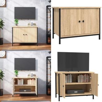 vidaXL Vidaxl - TV-Schrank mit T&uuml;ren Sonoma-Eiche 60x35x45 cm Holzwerkstoff - TV-Schrank - TV-Schr&auml;nke - Home & Living - Braun