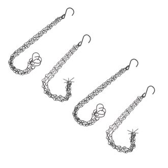 Hemobllo 4 St&uuml;ck Schwarze H&auml;ngeketten aus Eisen 41cm mit Schnallen f&uuml;r Blument&ouml;pfe und Vogelh&auml;user Aufh&auml;ngeketten f&uuml;r Garten Terrasse und Balkon