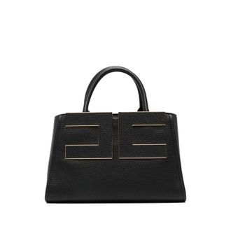 Elisabetta Franchi Logo-plaque Pebbled-effect Tote Bag