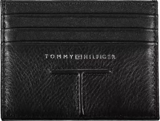 Tommy Hilfiger Homme, Accessoires, Noir, Taille: ONE Size Porte-cartes en cuir noir design &eacute;l&eacute;gant