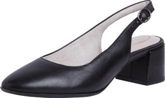 Tamaris Comfort Damen Slingpumps aus Leder Elegant, Schwarz Nappa 1 (Schwarz), 38 EU