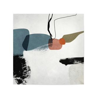 artboxONE Poster 60x60 cm Abstrakt Trefflich hochwertiger Design Kunstdruck - Bild grau abstrakte Formen beige