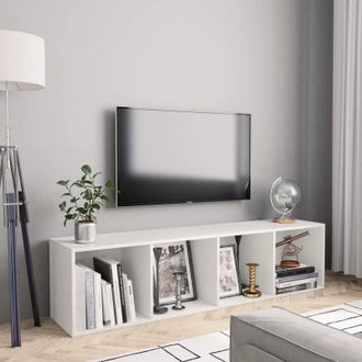 vidaXL Biblioth&egrave;que/Meuble tv Blanc 143x30x36 cm Vidaxl