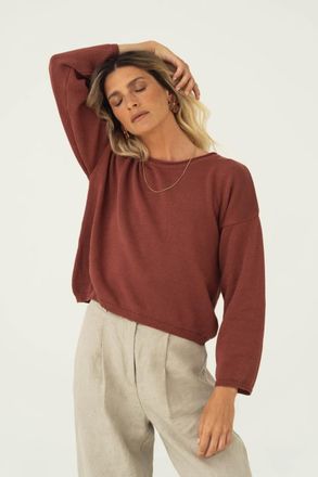 N&auml;z Damen vegan Pullover Sofie Blush Brown