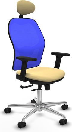 Piqueras y Crespo Jorquera Drehstuhl mit 2D-Armen, h&ouml;henverstellbarer Lendenwirbelst&uuml;tze und festem Kopfteil, ausgestattet mit Syncro/Traslack und eingespritztem Schaum