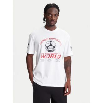 adidas T-Shirt 90s Football Graphic JX3065 Wei&szlig; Regular Fit