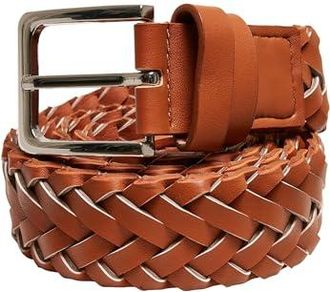 Urban Classics Ceinture en Cuir synthétique tressé, Marron, L/XL Mixte