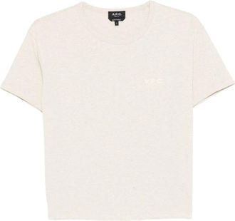 A.P.C. A.p.c., Femme, Tops, Beige, Taille: 40 FR Boxy Petit VPC T-shirt