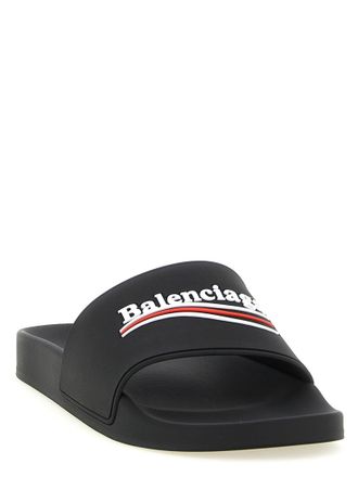Balenciaga Mens Black Plastic Slides Shoe