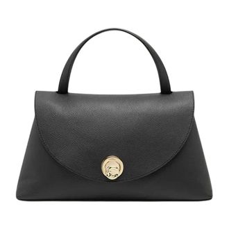 Coccinelle Femme, Sacs, Noir, Taille: ONE Size Sac à main en cuir double avec fermeture logo