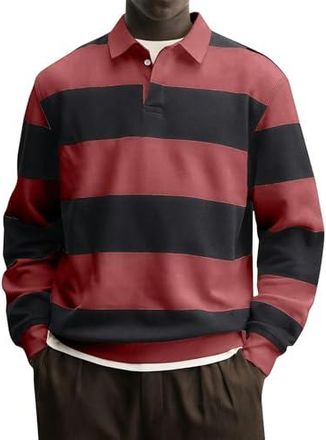 Generic Polo classique doux pour homme, coupe classique, coupe classique, tunique de vacances l&eacute;g&egrave;re et respirante, Rouge, 4XL